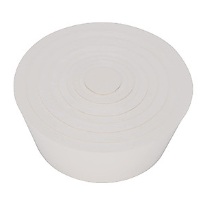 db11 FunChem Filter Adapter Cones, 9 Pack White Wear-Resisting Tapered Collar Rubber Stopper Buchner Funnel Flask Cones Set, Smooth Surface