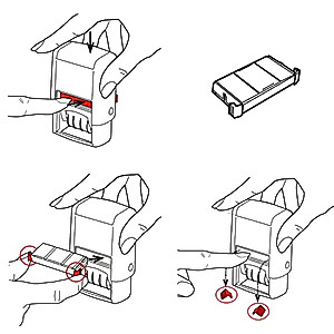 Trodat Date Stamp Printy 4820 Self Inking, Months in Letters, Imprint Black, 3/8” x 1-¼”
