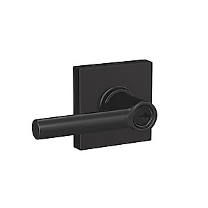 SCHLAGE F51A BRW 622 COL Broadway Lever with Collins Trim Keyed Entry Lock, Matte Black