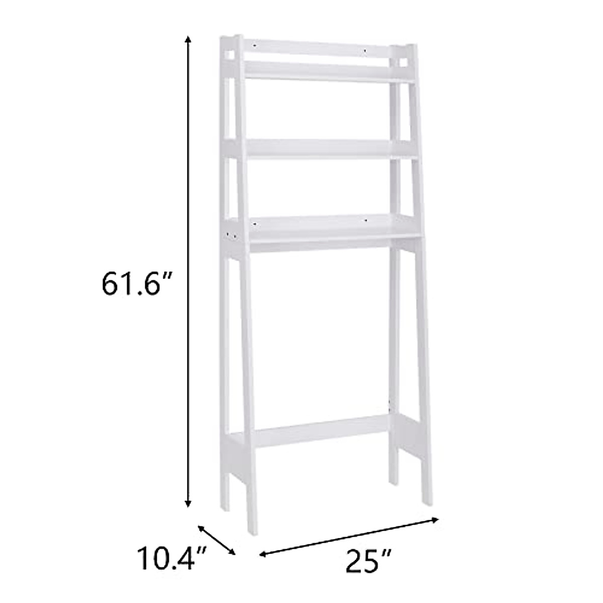 SUPER DEAL 3 Tiers Over The Toilet Bathroom Storage Shelf, Freestanding Wooden Bathroom Organizer Rack with Shelves for Laundry Restroom, White