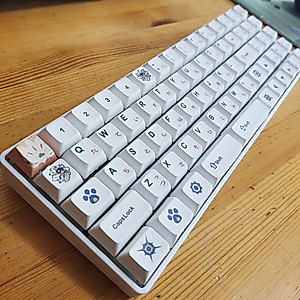 XDA PBT Keycaps White Keycap Black Characters Mechanical Keyboard 2.25 Enter 6.25U Spacebar Thermal Sublimation Keycaps