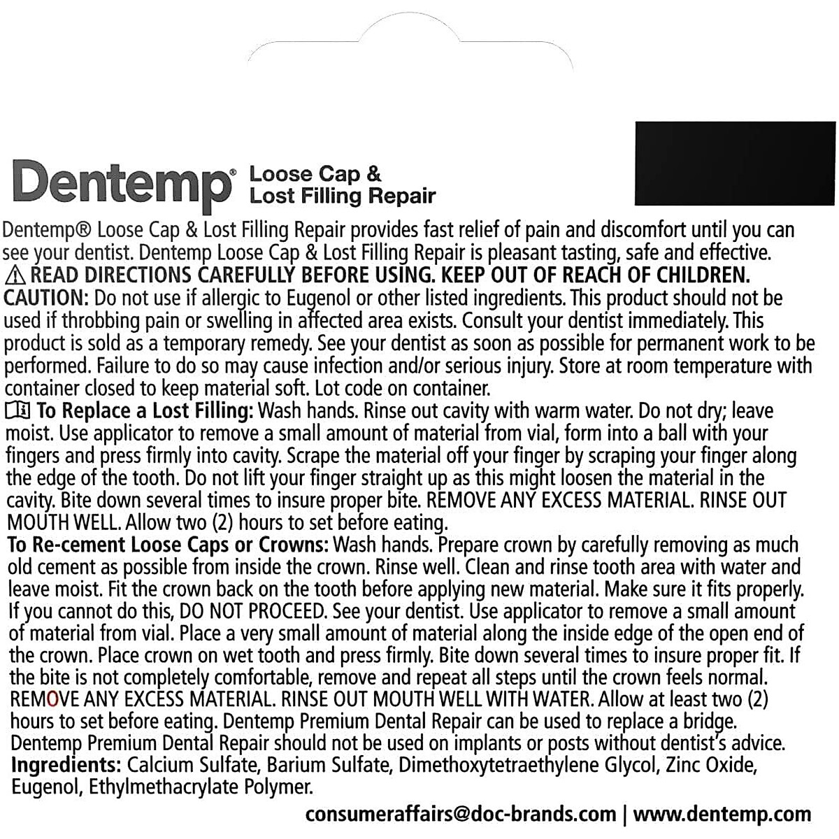 Dentemp Repair Lost Fillings & Loose Caps Max Strength (6 Pack)