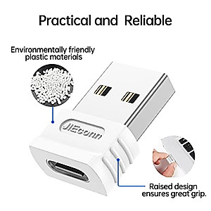 Jieconn USB C to USB Adapter, [4 Pack] USB-C Female to USB-A Male Adapter,USB to USB C Adapter Fast Charging Converter Compatible with iPad,Apple iWatch Watch Series 7 SE,iPhone12/13 Pro, Black/White