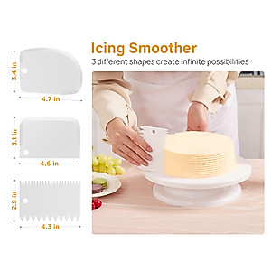 Kootek 69pcs Cake Decorating Supplies Kit, Cake Decorating Set with Cake Turntable Stand, 12 Numbered Icing Piping Tips, 50 Pastry Bags, Straight & Angled Spatula, 3 Scraper & Other Baking Supplies