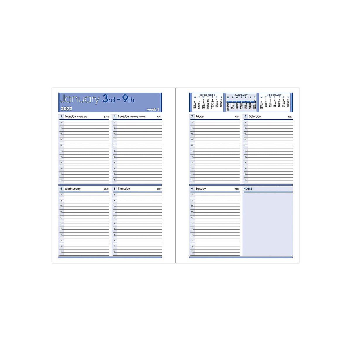 Letts Rhino 2022 Diary - A5 Week to View with appointments - Black