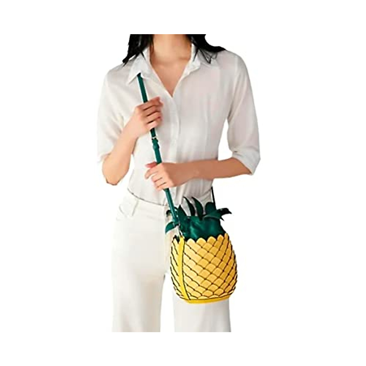 Kate Spade New York Pineapple Crossbody Bucket Bag Colada Novelty Yellow Multi