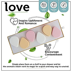 Bundle of 6 Floral Scented Shower Steamers with Holder - Aromatherapy Bombs - Valentines Gift Set - Selfcare for Women, Mom, Girlfriend, Best Friend Who Has Everything