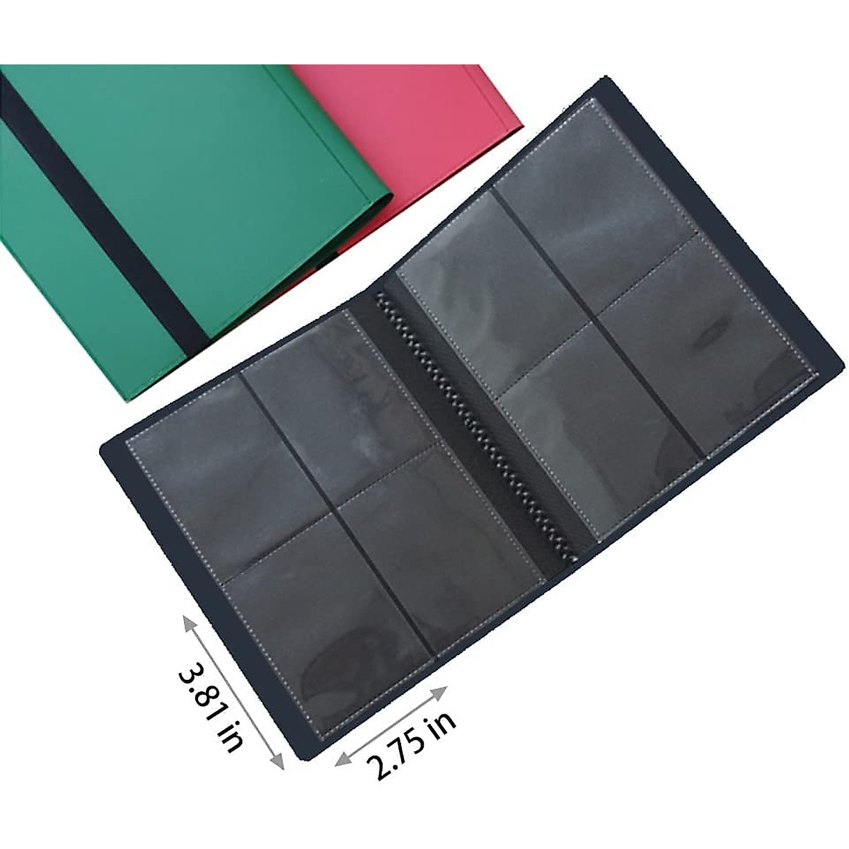 Trading Cards Album Binder, JARAGAR 4 Pockets PU Leather Card Binder Holder 20 Sheets Band Closure Card Storage Case Holds up to 160 Cards Fit for TCG Baseball Football Cards