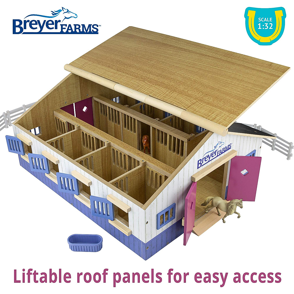 Breyer Farms Deluxe Wood Stable Playset 59215, Multicolor