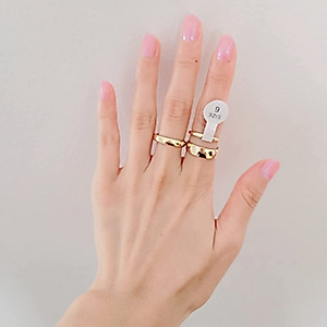 LOYALLOOK 2mm 4mm 6mm Gold Rings Stainless Steel Knuckle Rings Plain Dome Stackable Rings Wedding Band for Women Men 3Pcs Size 7