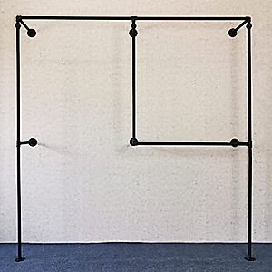 Anynice Industrial Pipe Clothing Rack,Industrial Clothing Rack, Clothing Rods for Hanging Clothes,Clothes Rack,Wall Mounted Garment Rack, Heavy Duty Coat Rack (81.1" W x 14.4" D x83.5 H, ANY-DF33)