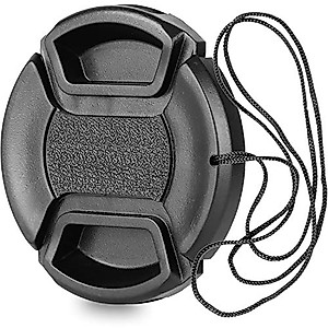 ChromLives Camera 52mm Lens Cap Center Pinch with Lens Cap Leash Hole Bundle Compatible with DSLR Cameras Nikon Sony Canon & Other DSLR Cameras UV Lens (52mm)