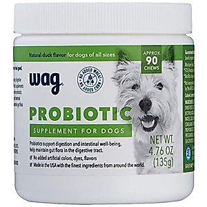 Amazon Brand - Wag Probiotic Supplement Chews for Dogs (90 count)
