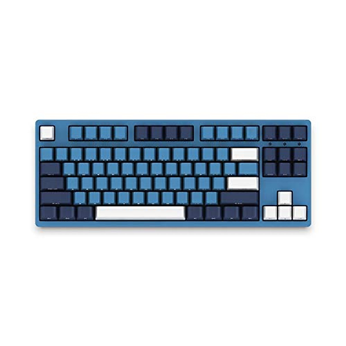 rouroumaoyi 87pcs Keycaps Ocean Star Gaming Keyboard Type-C Wired Opener PBT Keycaps Mechanical Gaming Keyboard for Laptop (Axis Body : Blue)