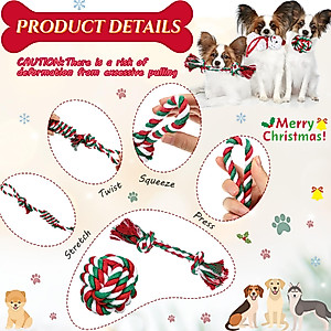 Jenaai Christmas Dog Toys 6 Pack Dog Rope Toys with 1 Pack Christmas Stocking Dog Rope Chew Toys Puppy Chew Toys Santa Snowman Dog Toy Set Tough for Small Medium Dogs Training Teething Cleaning