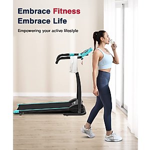 REDLIRO Electric Treadmill Foldable Exercise Walking Machince for Apartment Home/Office Jogging Compact Folding Easy Assembly 12 Preset Program 2 Wheels LCD Display
