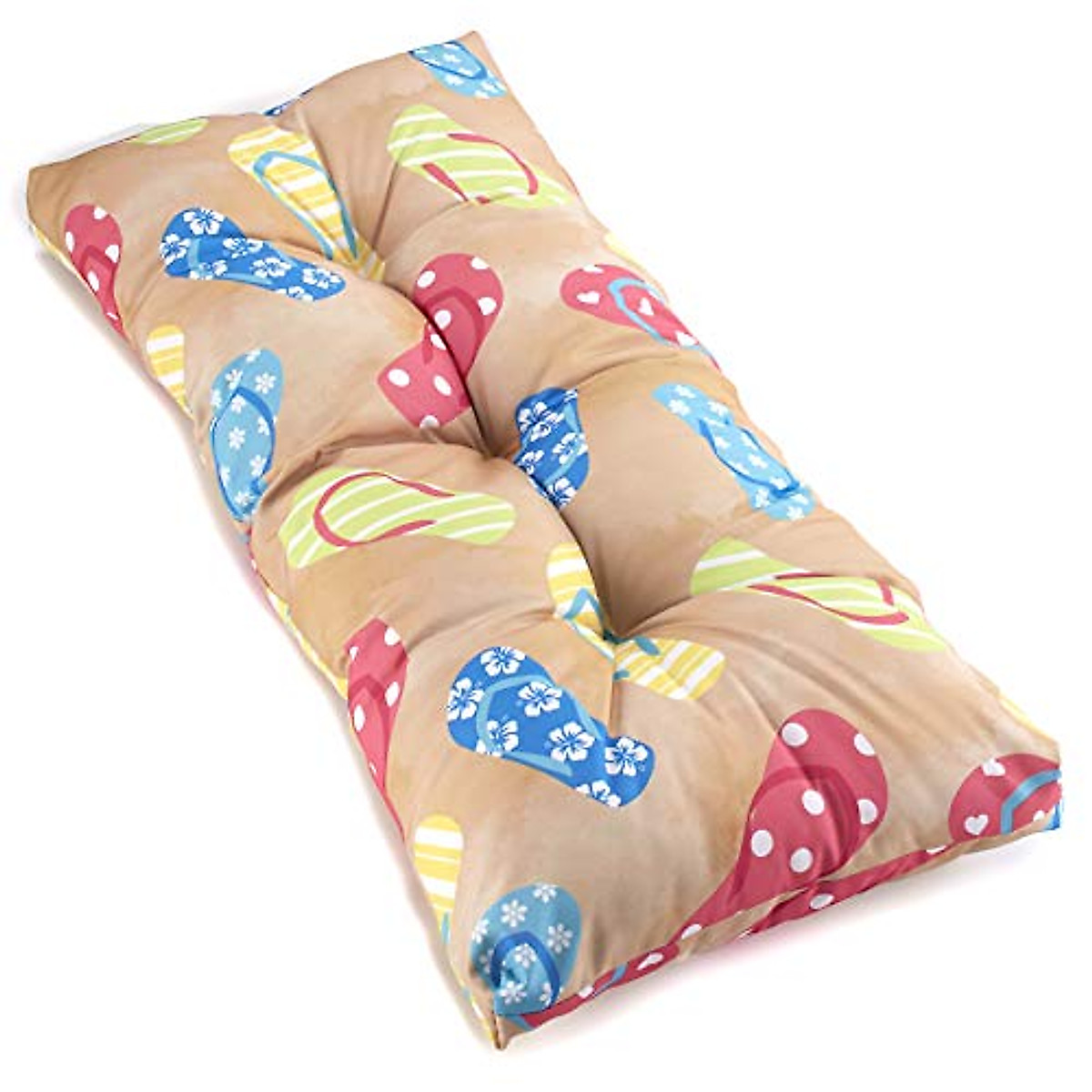 The Lakeside Collection Coastal Icons Outdoor Patio Furniture Seating Cushion - Double - Flip Flops