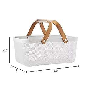 Member's Mark Mesh Baskets with Wood Handles (Set of 2) (White)