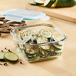 LOCK & LOCK Purely Better Glass Food Storage Container with Lid, 2.11-cup, Clear