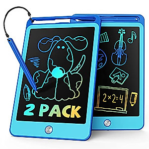 TEKFUN 2 Pack LCD Writing Tablet for Kids, 8.5 Inch Blue+Blue Doodle Board Drawing Board Reusable Drawing Tablet with Lanyard, Educational Kids Toddler Toys Birthday Gift for Boys Girls 3-12 Years Old