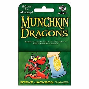Steve Jackson Games Munchkin Dragons Card Game (Mini-Expansion) | 15 Cards | Adult, Kids, & Family Game | Fantasy Adventure Roleplaying Game | Ages 10+ | 3-6 Players | Avg Play Time 120 Min | from