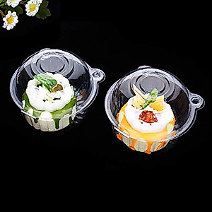 100 Pack Plastic Dome Single Cupcake Carrier Individual Muffin Boxes Holder Cups
