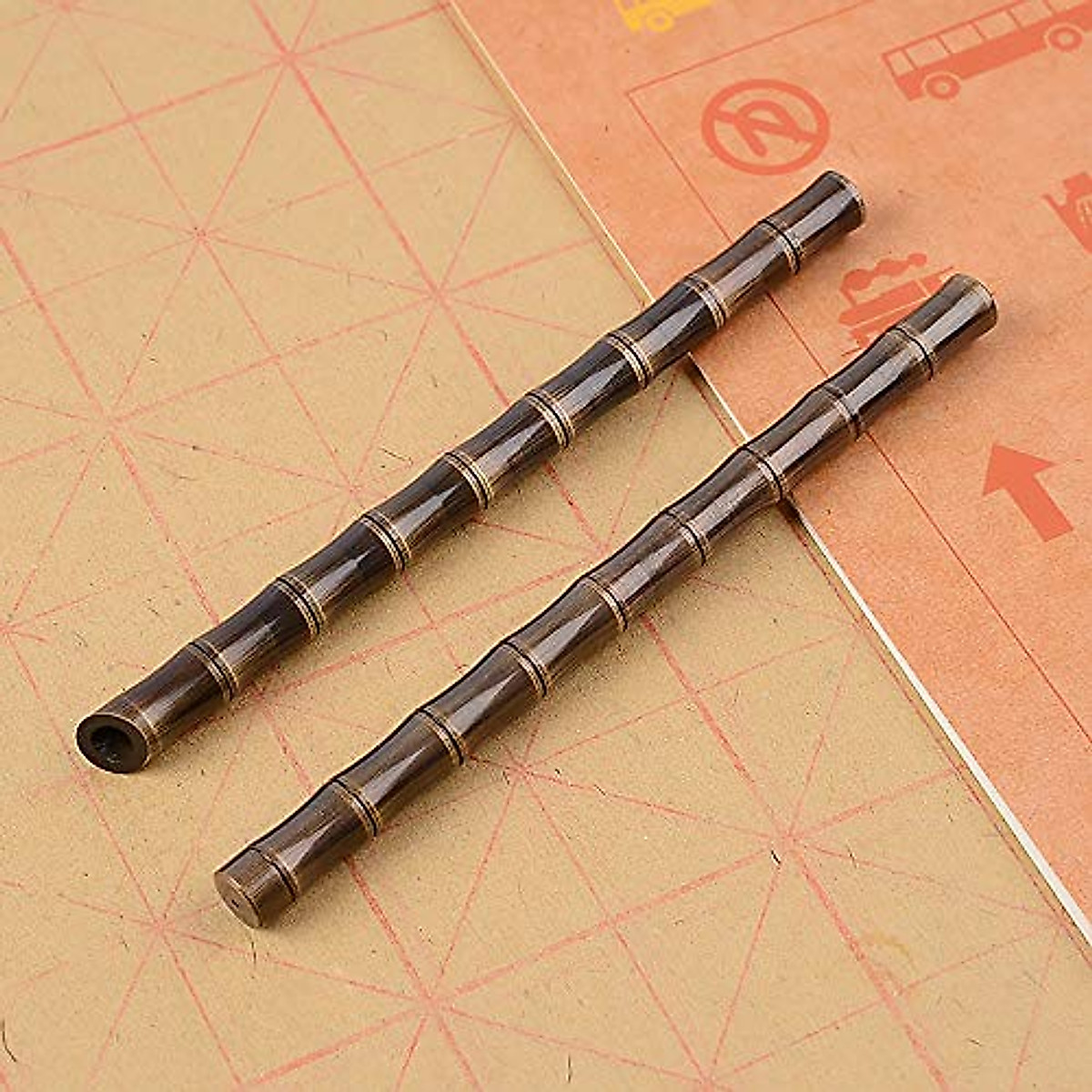 EKLOEN Bamboo Joint Solid Brass Pen, Bronze-coloured Sign Signature Pen Ballpoint Pen(01905A)