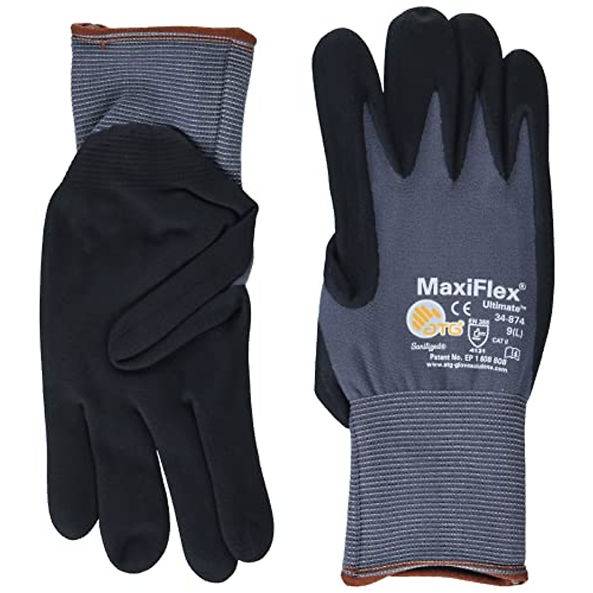 Maxiflex 34-874 Ultimate Gloves, Large (Pack of 12), Original, Color May Vary