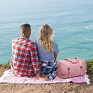 Laripwit Travel Duffle Bag Large Size Gym Bags for Women Weekender Duffel Bag with Shoes Compartment Overnight Bag Women 55 L, Pink