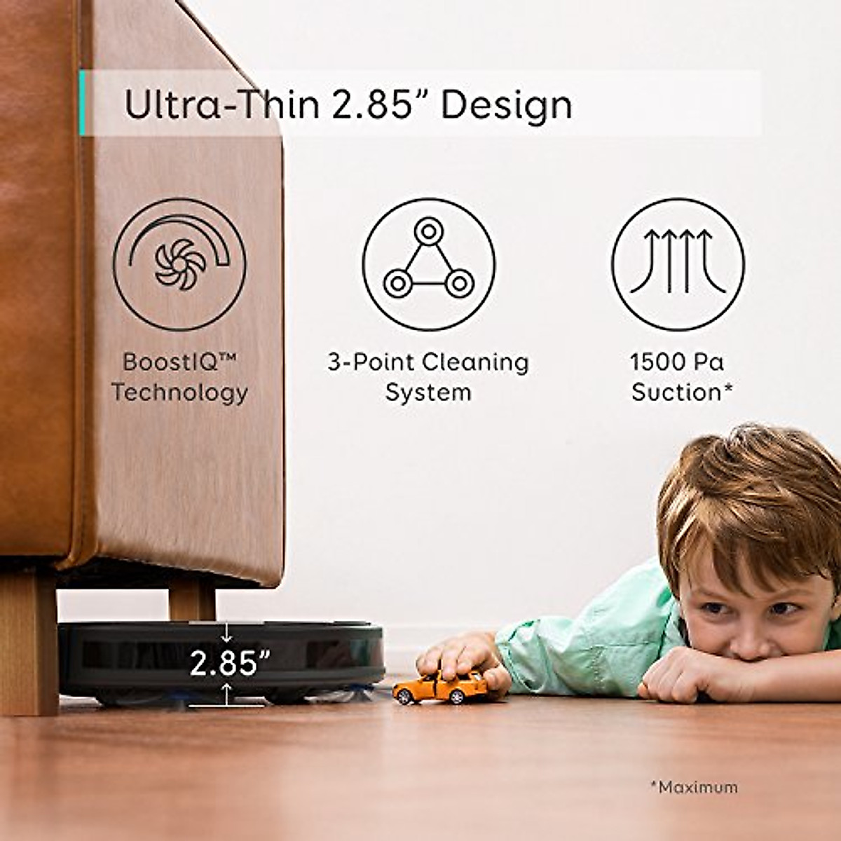 eufy by Anker, BoostIQ RoboVac 30, Robot Vacuum Cleaner, Upgraded, Super-Thin, 1500Pa Suction, Boundary Strips Included, Quiet, Self-Charging Robotic Vacuum, Cleans Hard Floors to Medium-Pile Carpets