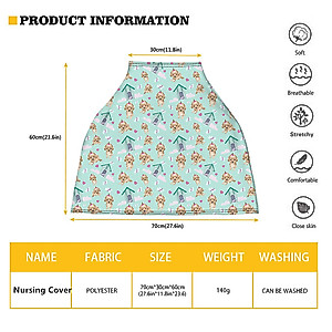 LedBack Novelty Cow Sunflower Print Stretchy Car Seat Cover for Babies,Nursing Cover Breastfeeding Cover,Soft Breathable Baby Carseat Canopy