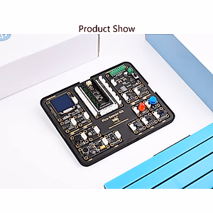 Raspberry Pi Pico W Sensor Kit with Expansion Board and RP2040-Plus Board and RGB LED,Motor Driver,etc,15 Detachable Sensors, All-in-One Design