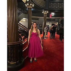 Sevintage Sweetheart Prom Dresses for Teens Spaghetti Straps Dress 2022 Long Tulle Formal Evening Party Dusty Rose US8