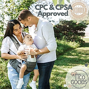 TICO GOODS Baby Carrier with Hip Seat- 6 in 1 Baby Carrier with Seat and Head Support, Baby Carrier Newborn to Toddler, Baby Carrier for Men, Baby Carrier Backpack, Kangaroo Baby Carrier 25-60 lbs