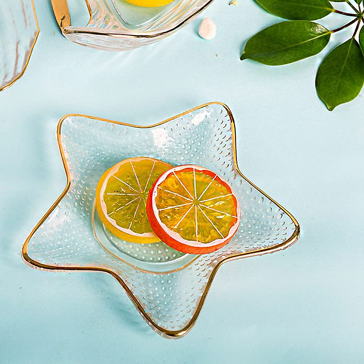DOITOOL Star Shaped Glass Bowl Candy Bowl Fruit Salad Appetizer Plate Snack Dish Serving Plate for Kitchen