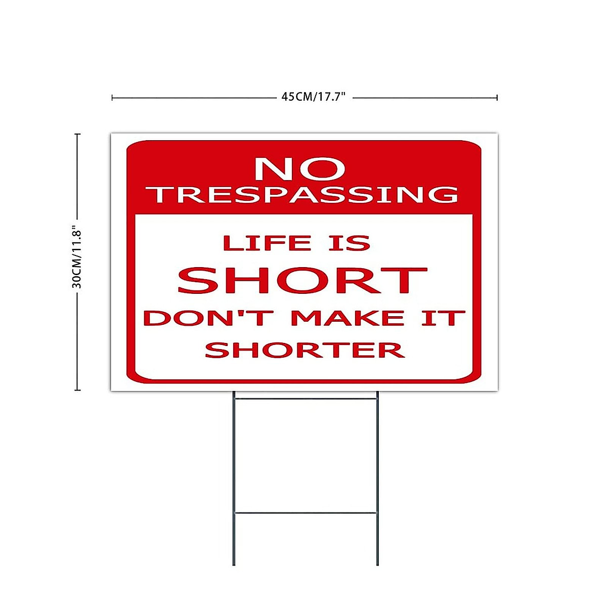 Autravelco No Trespassing Yard Signs with Stakes 12x18 Inch Private Property Video Surveillance Funny Yard Lawn Sign for Rent House Party Decorations Props