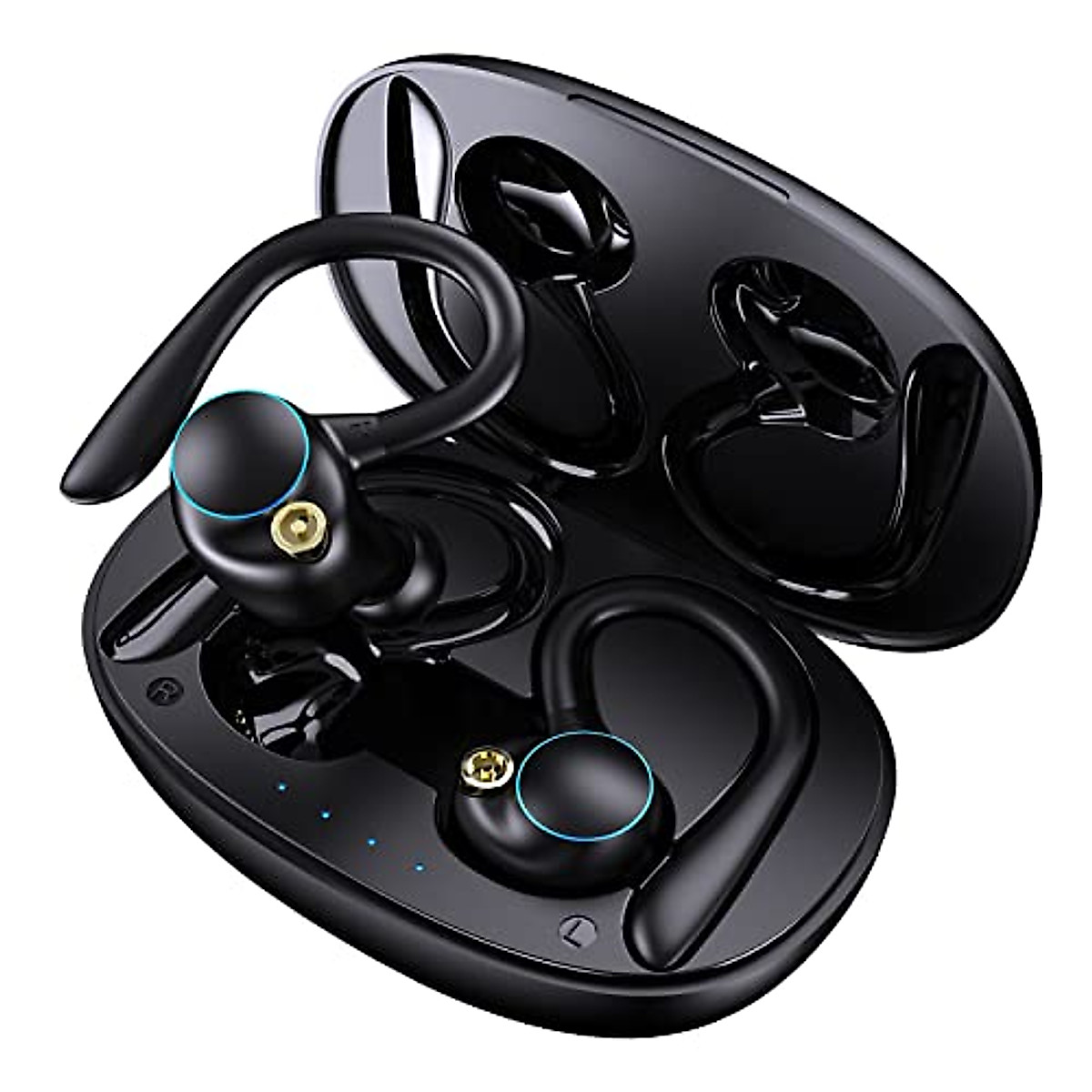 QLXAQLX True Wireless Earbuds via Bluetooth,Running,Working, Headphones,Waterproof and Dust Resistant, up to 50h Battery Life, Black