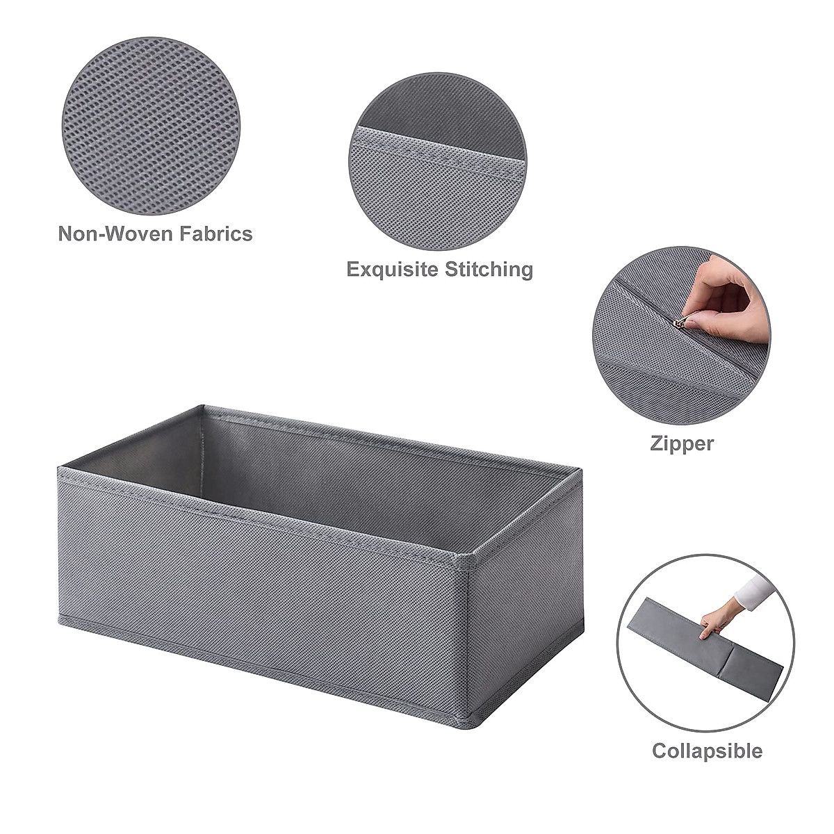 Coorganisers 6 Packs Dresser Organizers,Drawer Organizers for Clothing,Baby Organizers and Storage Drawers,Woven-Fabric Dresser Drawer Organizers,Baby Clothes Organizer in Bedroom-1 Large Cell