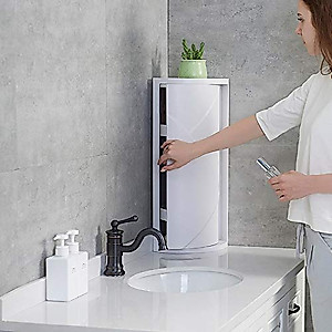 bretoes Multifunction Bathroom Kitchen Corner Locker Cosmetic Storage Rack Cabinet Storage Shelf Rotating Triangle Shelf