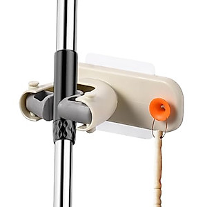 Broom And Mop Holder | Adhesive Garden Tool Organizer Rack | No Drilling Tool Holder for Broom, Mop, Shovel, and Towel Storage Solutions for Home and Garden Organization