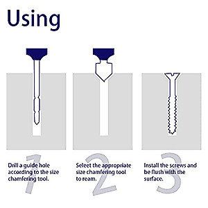 ATOPLEE Countersink Drill Bit Set,4pcs 90 Degree High Speed Steel Titanium Counter Sinker Drill Bits for Wood,Metal, Fiberboard, Plywood, Plastic, PVC