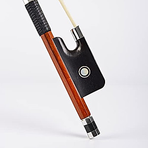WinsterBow Brazilwood Ebony Violin Viola Cello Bow Full Size Ebony Frog with Natural Horsehair (viola Bow 4/4)