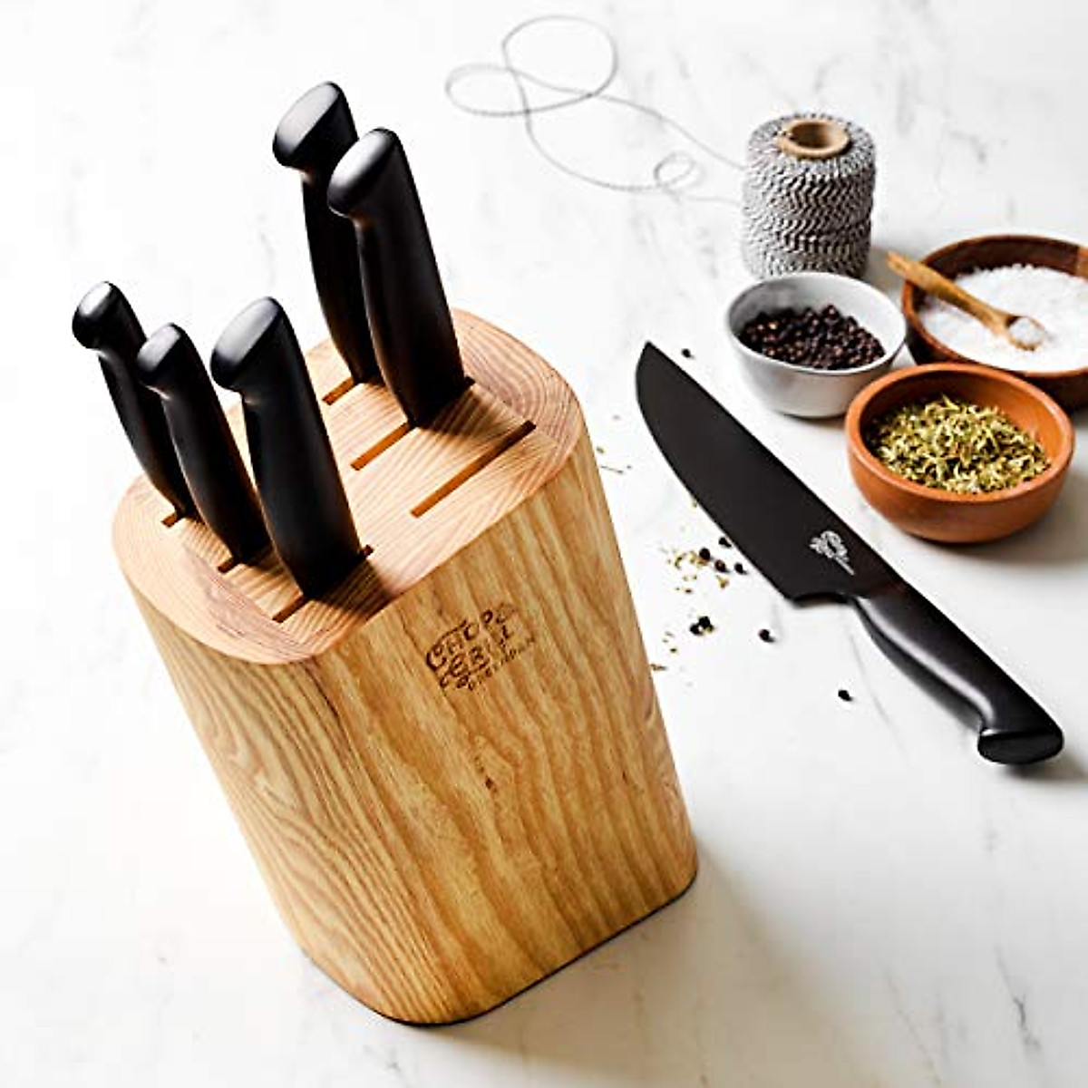 GreenPan Chop and Grill Ash Wood Knife Block