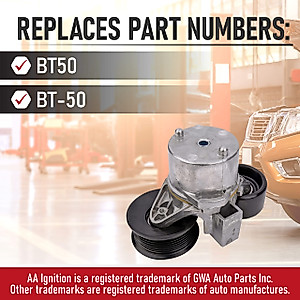 Automatic Serpentine Belt Tensioner Pulley Assembly - Replaces BT50, BT-50 - Compatible with Ford Vehicles - 1997-2003 - E-350 Club Wagon, Econoline, Excursion, F-250 Super Duty - 7.3L V8 Diesel