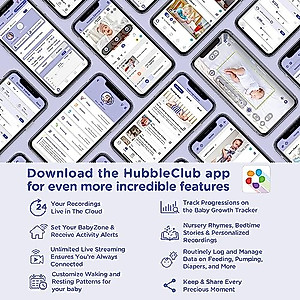 Hubble Connected Dual Vision Smart HD Baby Monitor with 2 Cameras, WiFi Baby Monitor with App and Screen, Remote Pan Tilt Zoom, 2-Way Talk, AI Motion Tracking, Night Vision, Room Temperature Sensor