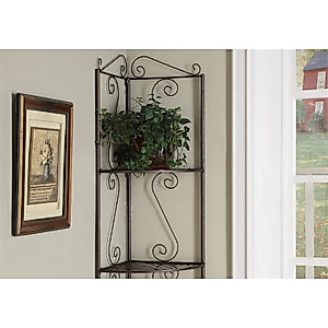 Coaster Home Furnishings Corner Bookcase with Decorative Scrolls Copper