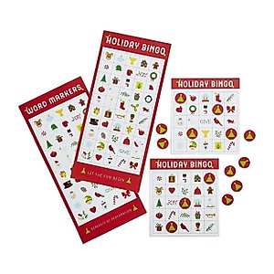 Two's Company 43898 Holiday Bingo Game with 12 Cards and 80 Chips