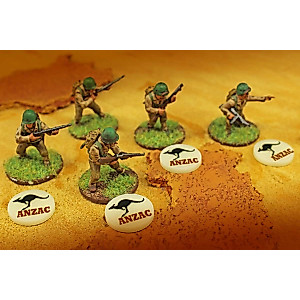LITKO World War Two Miniature Wargames National Faction Token Game Pieces Compatible with Bolt Action (10) (North Africa Campaign Australian Anzac)
