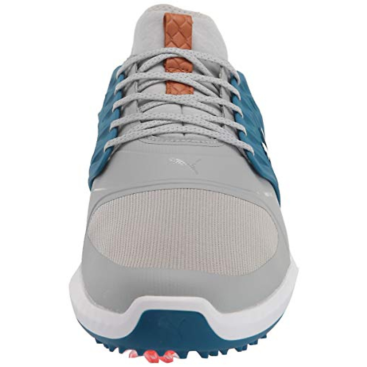 Puma Men's Ignite Pwradapt Caged Golf Shoe, High Rise-Puma Silver-Digi-Blue, 11.5