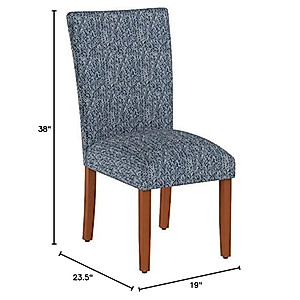 HomePop Parsons Classic Upholstered Accent Dining Chair, Set of 2, Navy